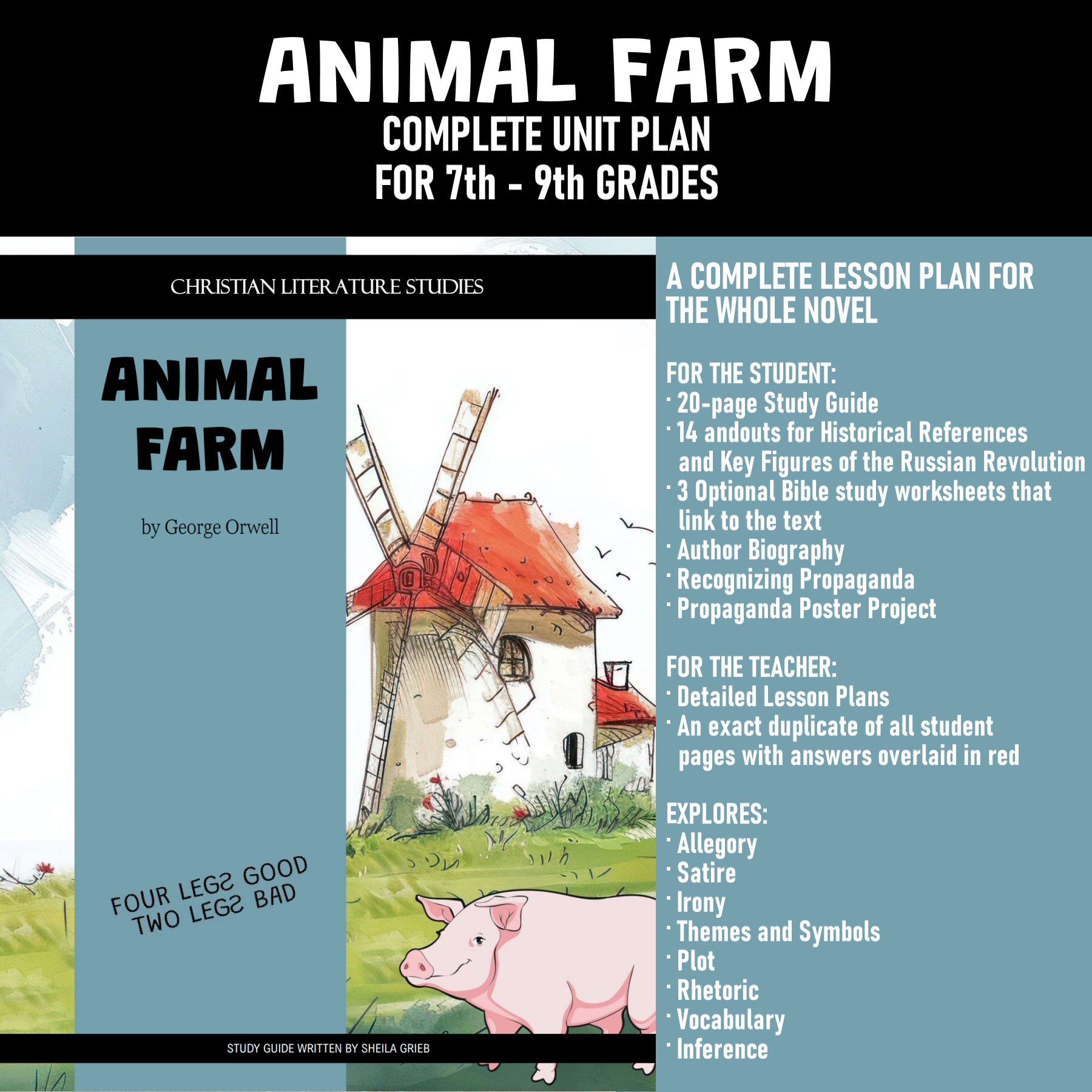 Animal Farm by George Orwell Complete Unit Study - Classful