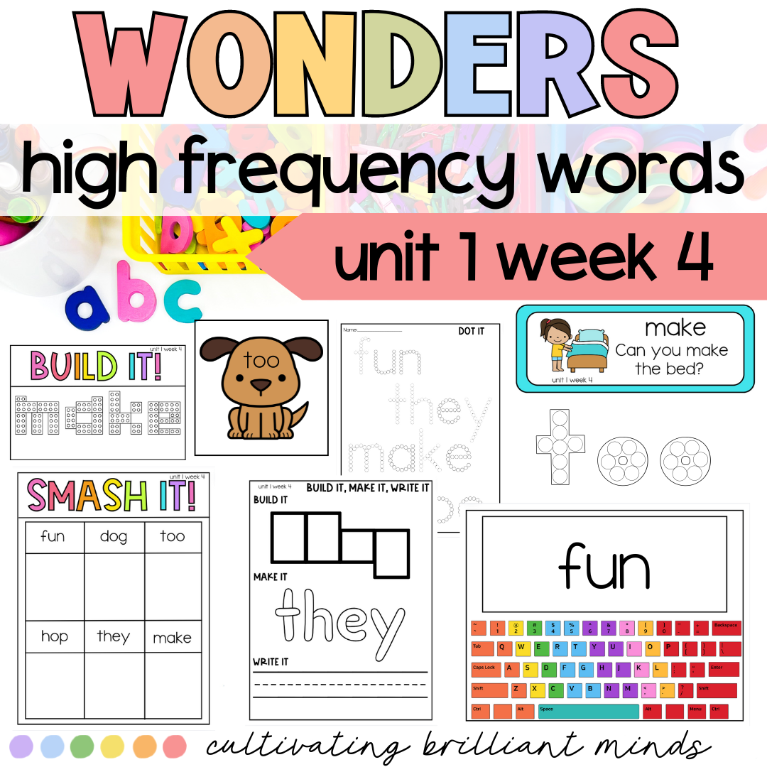 McGraw-Hill Wonders 1st Grade High Frequency Word Centers | Unit 1 Week ...
