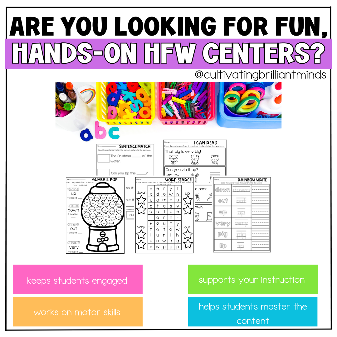 McGraw-Hill Wonders 1st Grade High Frequency Word Centers | Unit 1 Week ...