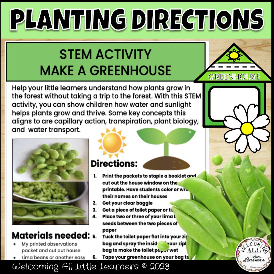 Garden Greenhouse Writing Interactive Plant STEM Project- Activity ...