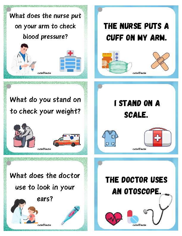 Doctor Visit Conversation Cards- Speech Prompts for Children with ...