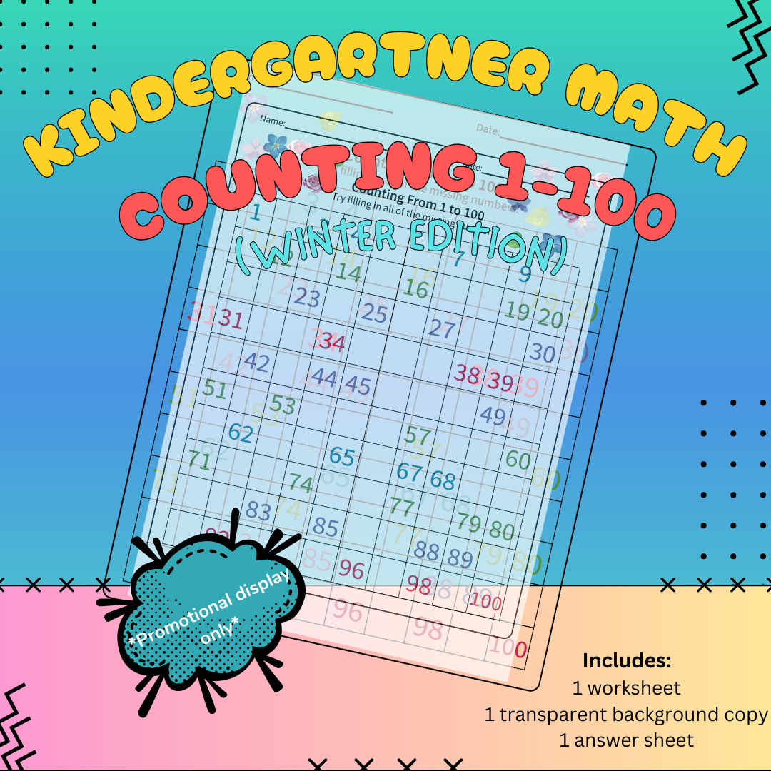 Kindergartner Math- Counting 1-100 (Winter Edition) - Classful