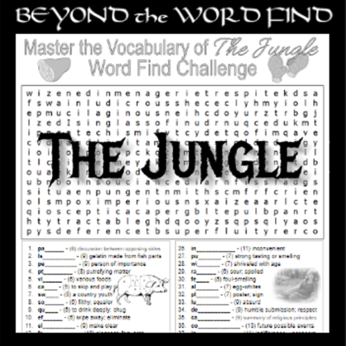 THE JUNGLE Prereading Vocabulary Puzzle (Quiz, Worksheet, Test, Review ...