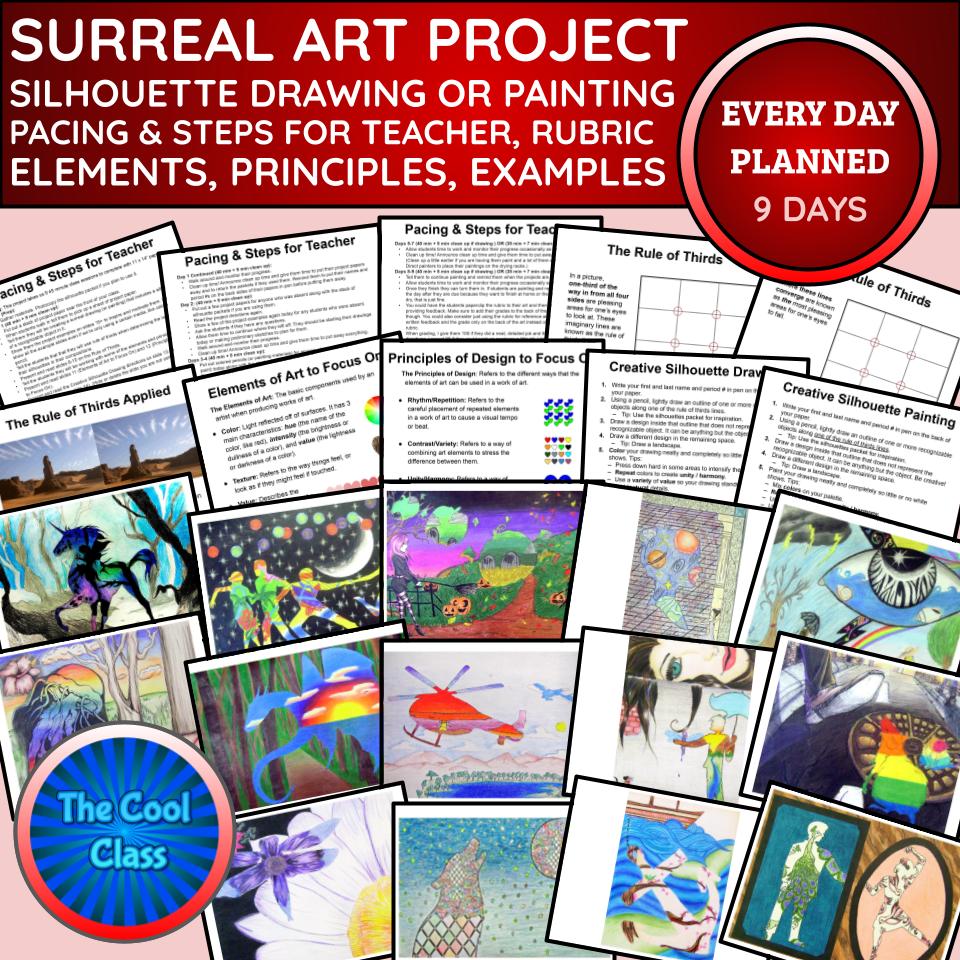 Surreal Art Project - Creative Silhouette Colored Pencil Drawing or ...