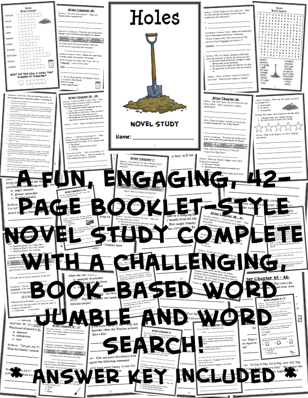 Holes (Louis Sachar) Novel Study / Comprehension (42 pages) - Classful