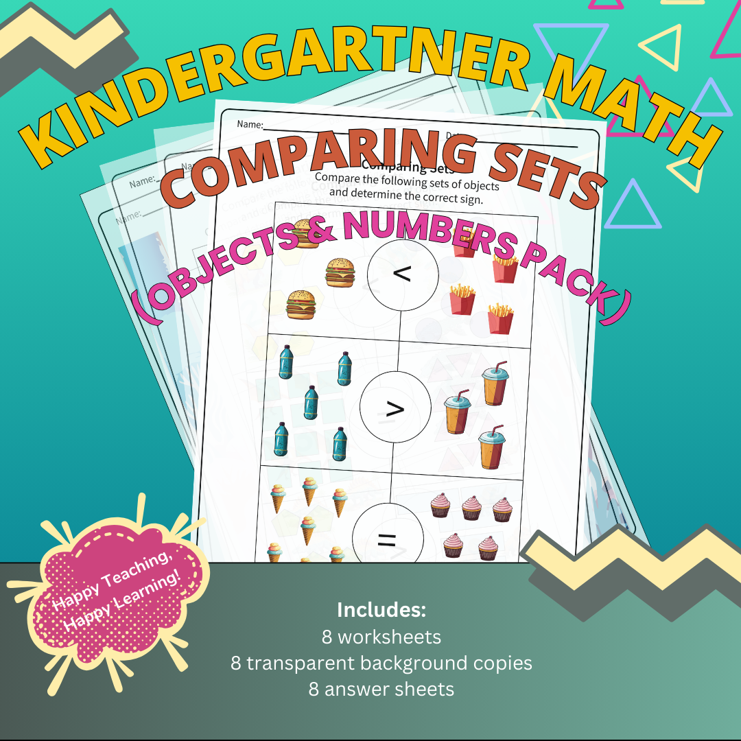 Kindergartner Math- Comparing Sets (Objects & Numbers Pack) - Classful