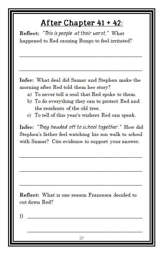 Wishtree (Katherine Applegate) Novel Study / Comprehension (40 pages ...