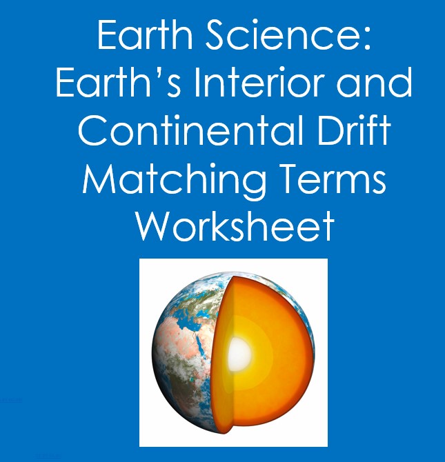 Earth Science- Earth's Interior and Continental Drift Matching Terms ...