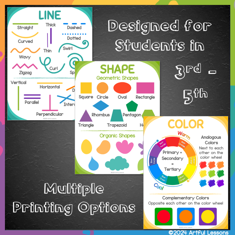 ELEMENTS of ART Posters Elementary Art Curriculum 3rd-5th, Grade - FREE ...