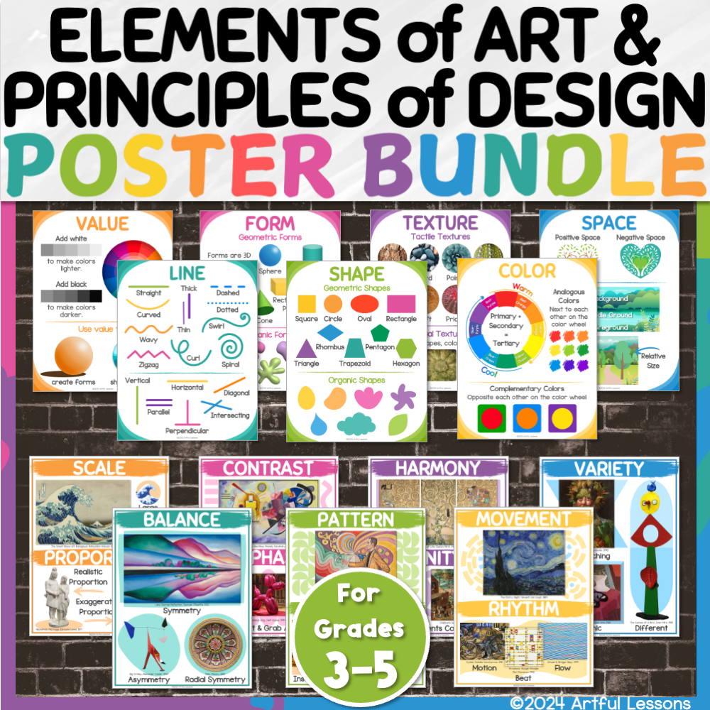 ELEMENTS of ART & PRINCIPLES of DESIGN Bundle Art Posters for Upper ...