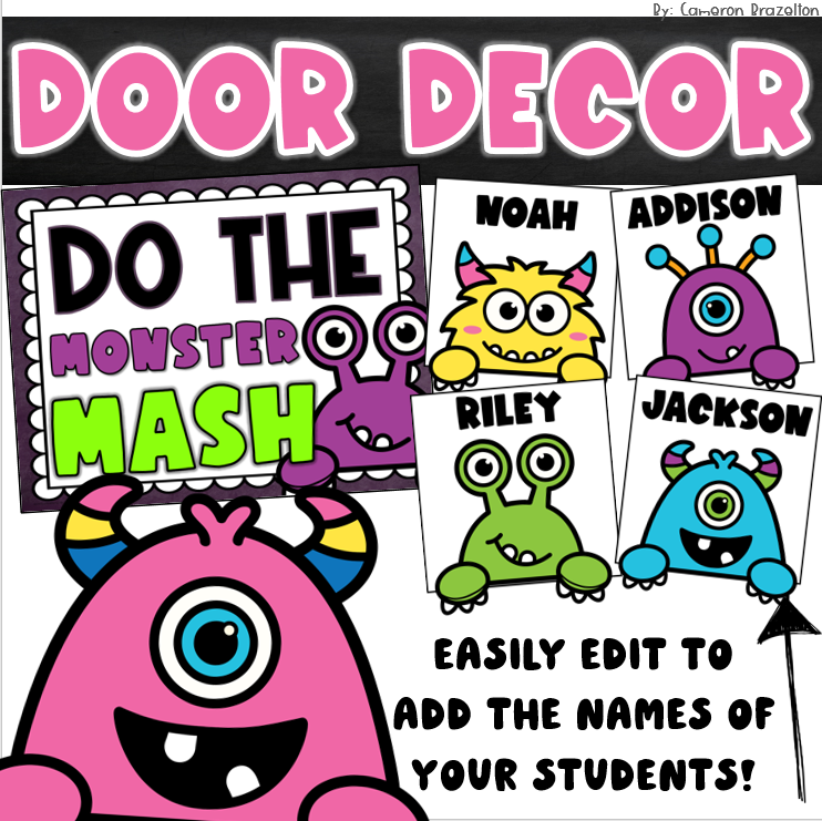 Door Decorations Bulletin Board Display Halloween Monster Theme ...