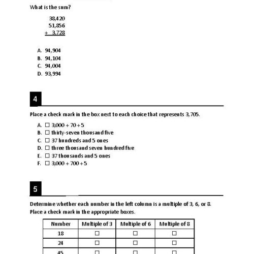 FSA Simulation For 4th Grade Math 64 Qsts NO PREP TEST PREP Print 