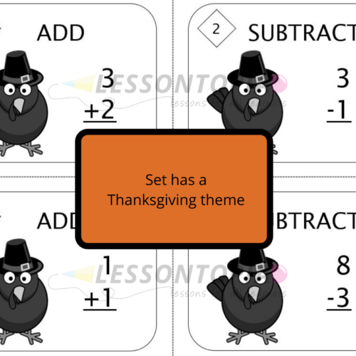 Addition and Subtraction Within 20 | Task Cards | Thanksgiving - Classful