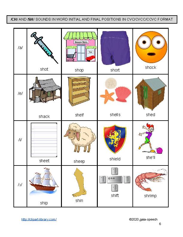 /CH/ AND /SH/ SOUNDS IN WORD INITIAL AND FINAL POSITIONS IN CVC/CVCC ...