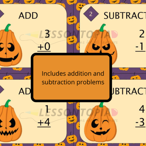 Addition and Subtraction Within 20 | Task Cards | Halloween - Classful