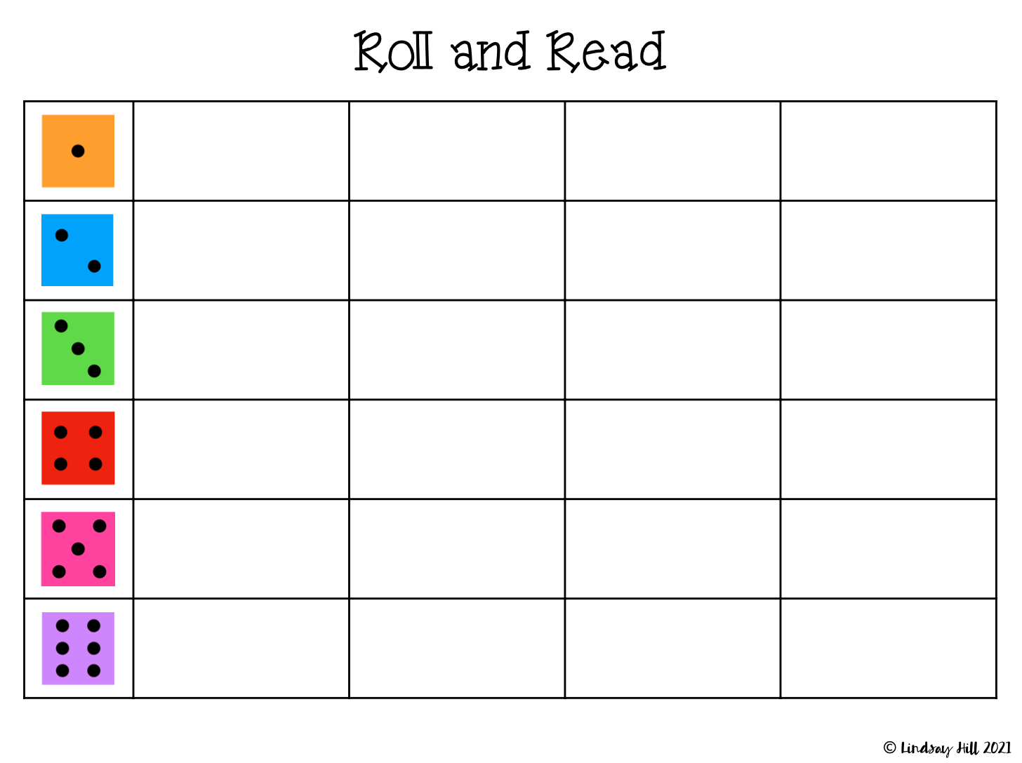 Roll And Read Template