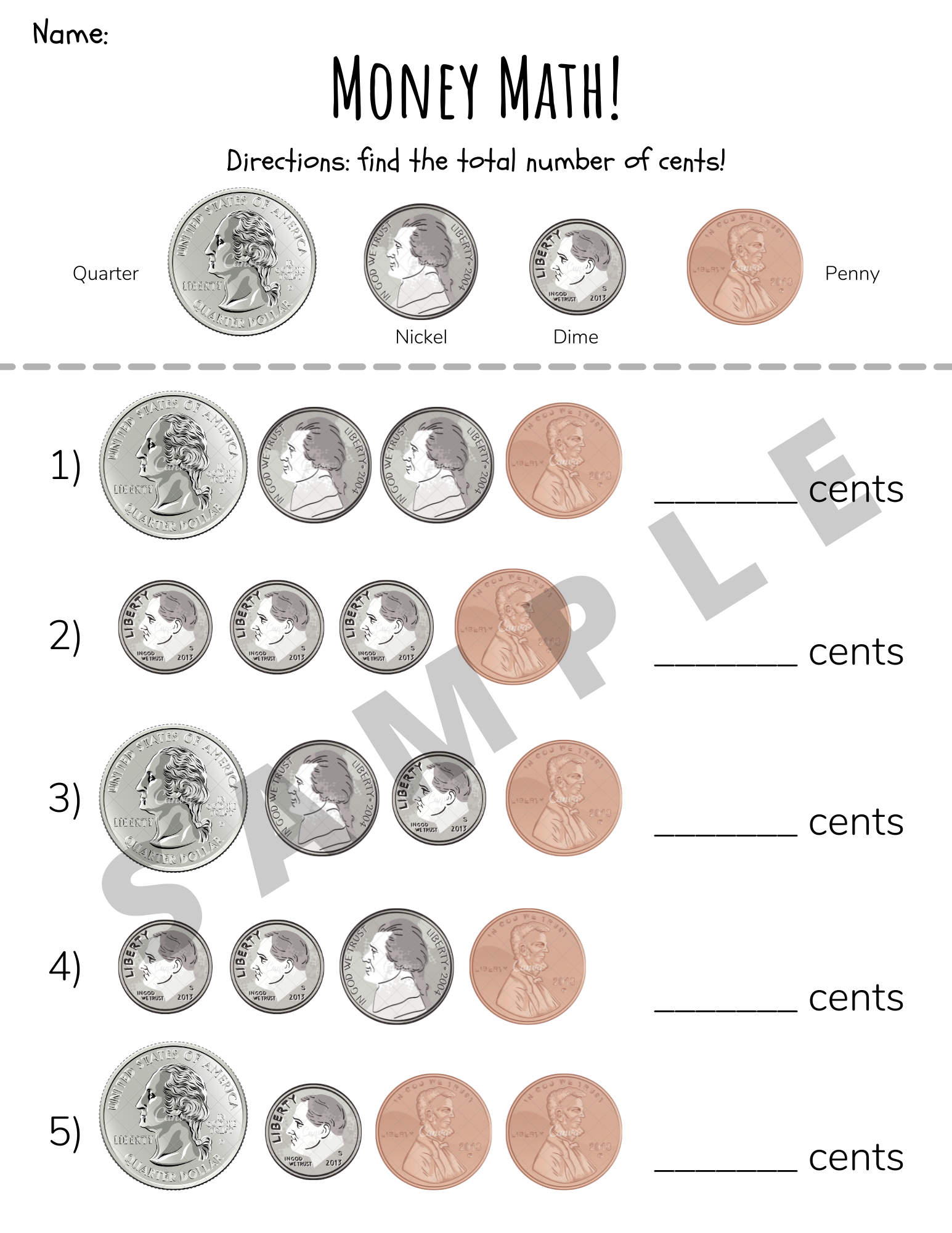 Counting Money Cents Coins Using Quarters Dimes Nickels Pennies Counting Money Cents Coins Using Quarters Dimes Nickels Pennies