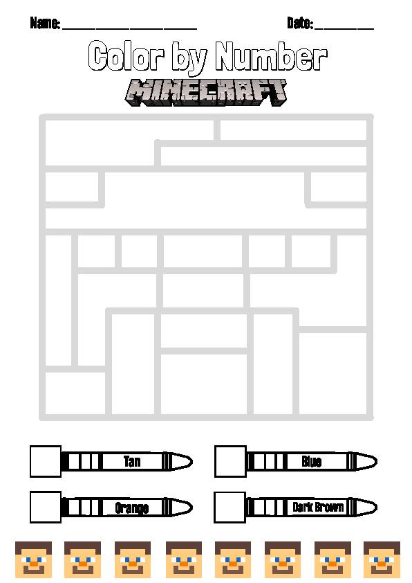 Color by Number - Minecraft - Addition within 10 and 20 (NO PREP MATH ...