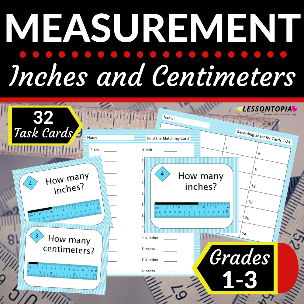 Measurement | Inches and Centimeters | Task Cards - Classful