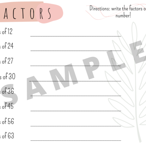 Prime and Composite Numbers, Factors, and Multiples Cut and Paste ...