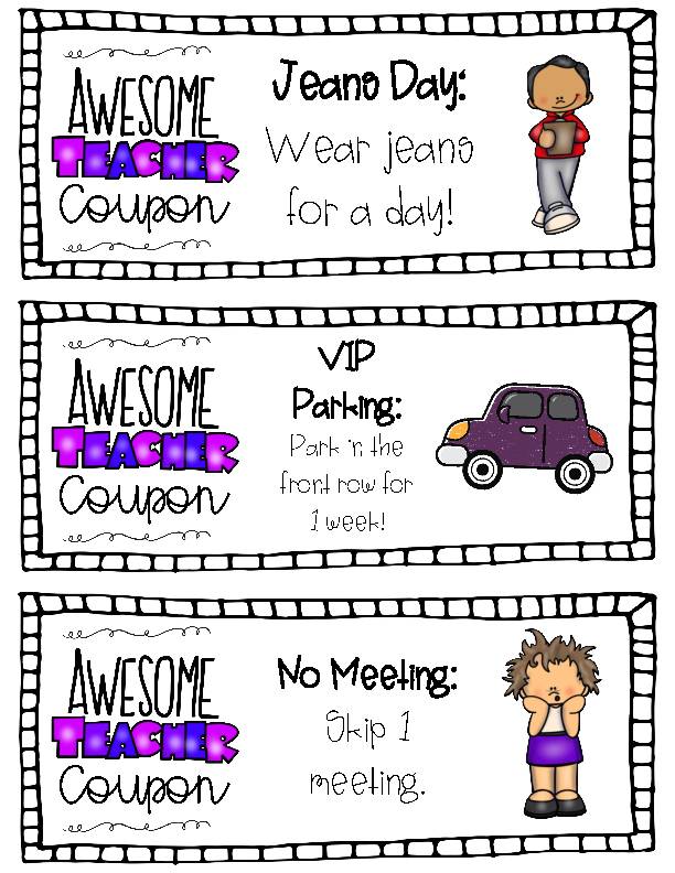 Staff Morale Booster - Teacher Coupons - Classful