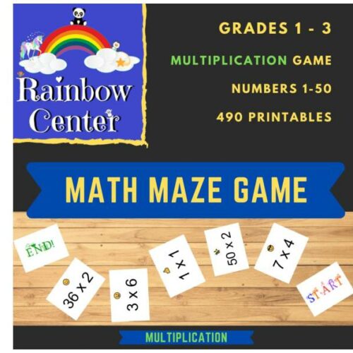 Math Maze - Multiplication - Printable Math Game - 490 Flashcards ...
