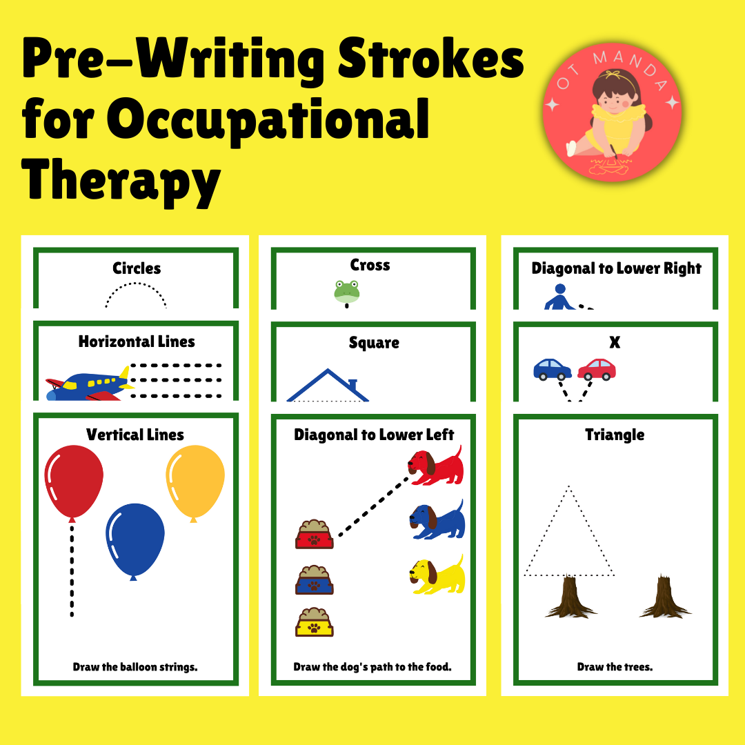 Pre Writing Strokes Practice Handouts for Occupational Therapy | Lines ...