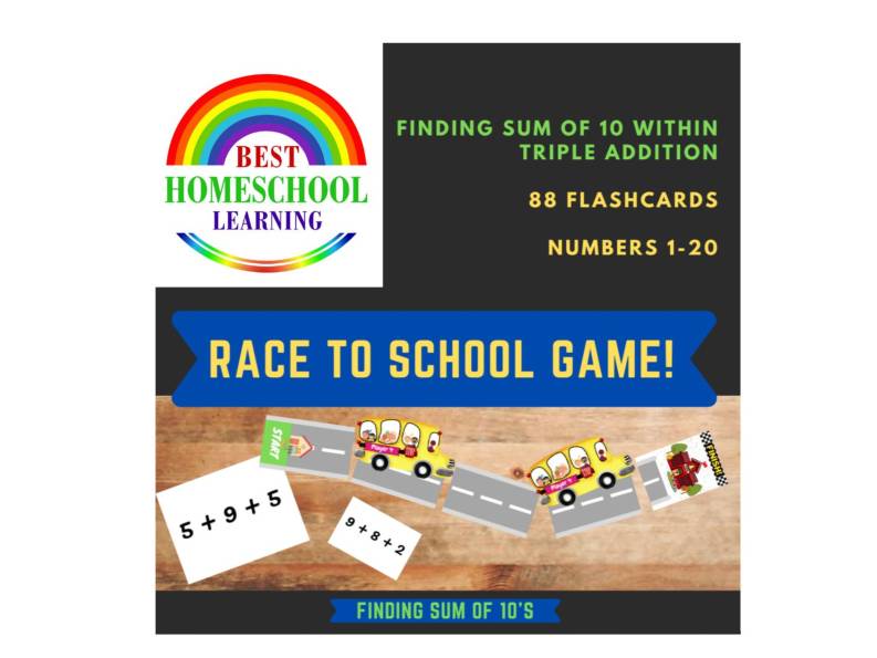 Race Find Sums Of Ten Printable Math Game 88 Flashcards Grades K race-find-sums-of-ten-printable-math-game-88-flashcards-grades-k