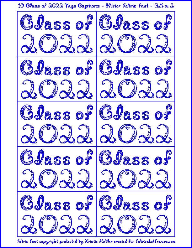 10 Class of 2022 Captions Tags Printable For Cards With Blue Glitter ...