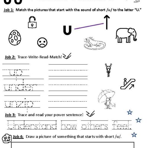 Phonics Worksheet: Letter U - Classful