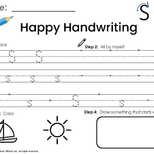 Handwriting Letter S Worksheet - Classful