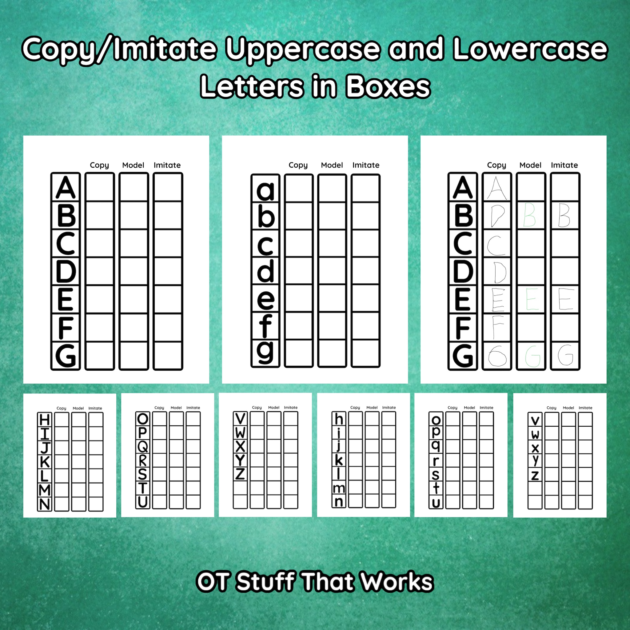 Copy Imitate Uppercase And Lowercase Letters In Boxes Classful
