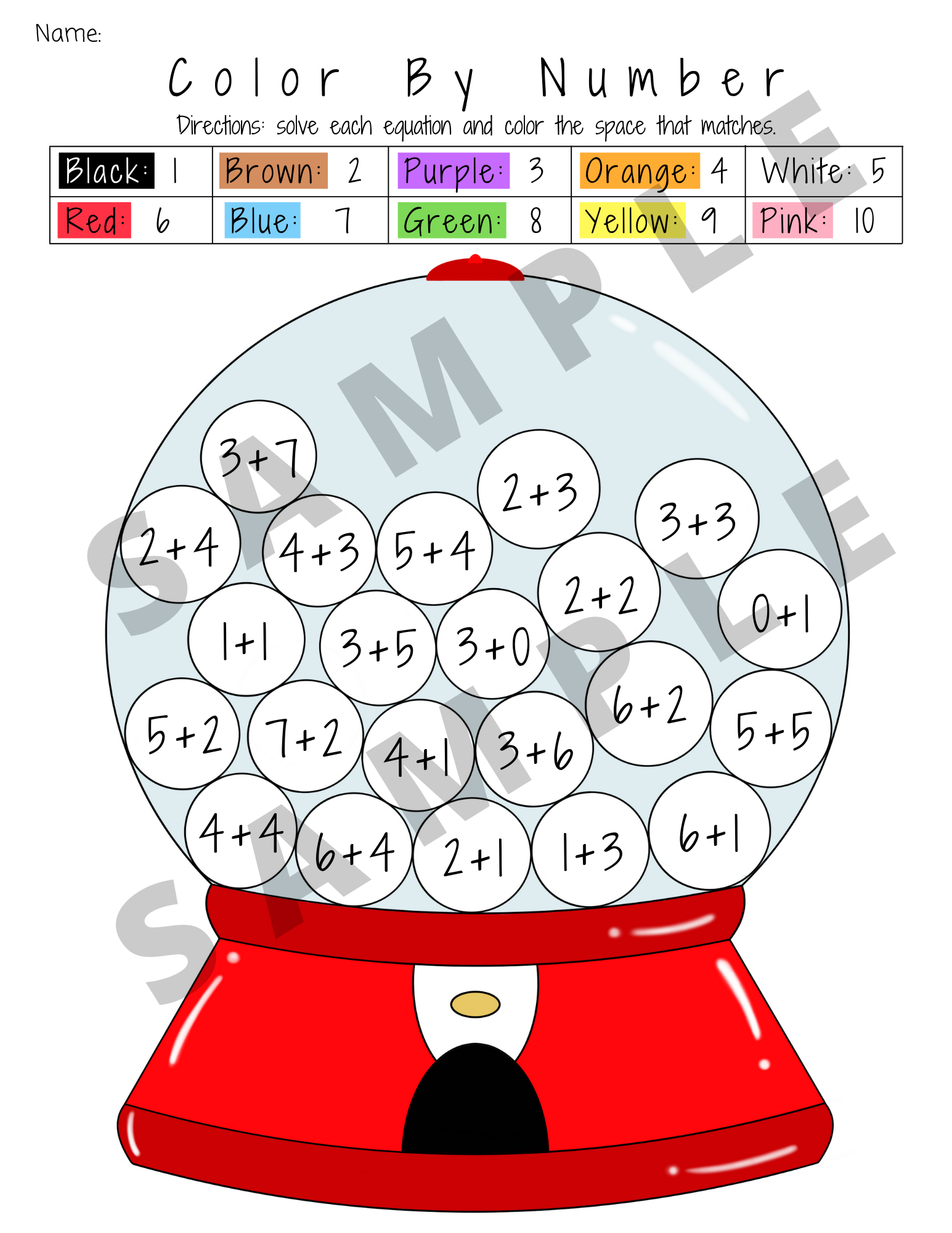 Adding Single Digit And One Digit Numbers Within 10 1 10 Coloring Adding Single Digit And One Digit Numbers Within 10 1 10 Coloring