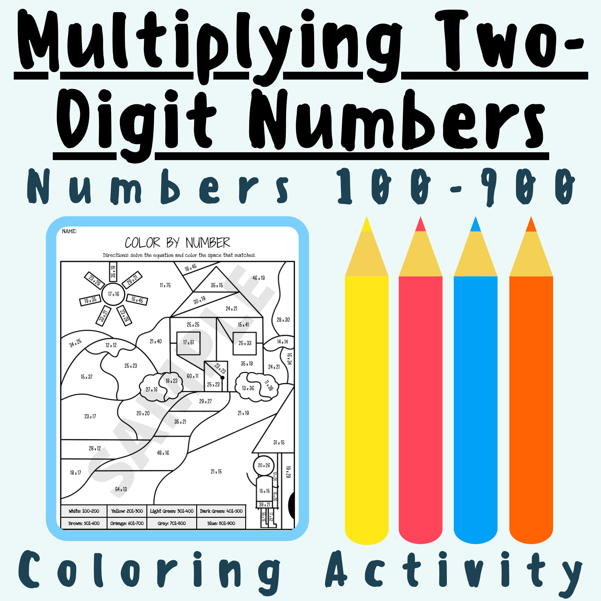 Multiplying Two Digit Numbers Coloring Activity Worksheet For K 5 Multiplying Two Digit Numbers Coloring Activity Worksheet For K 5