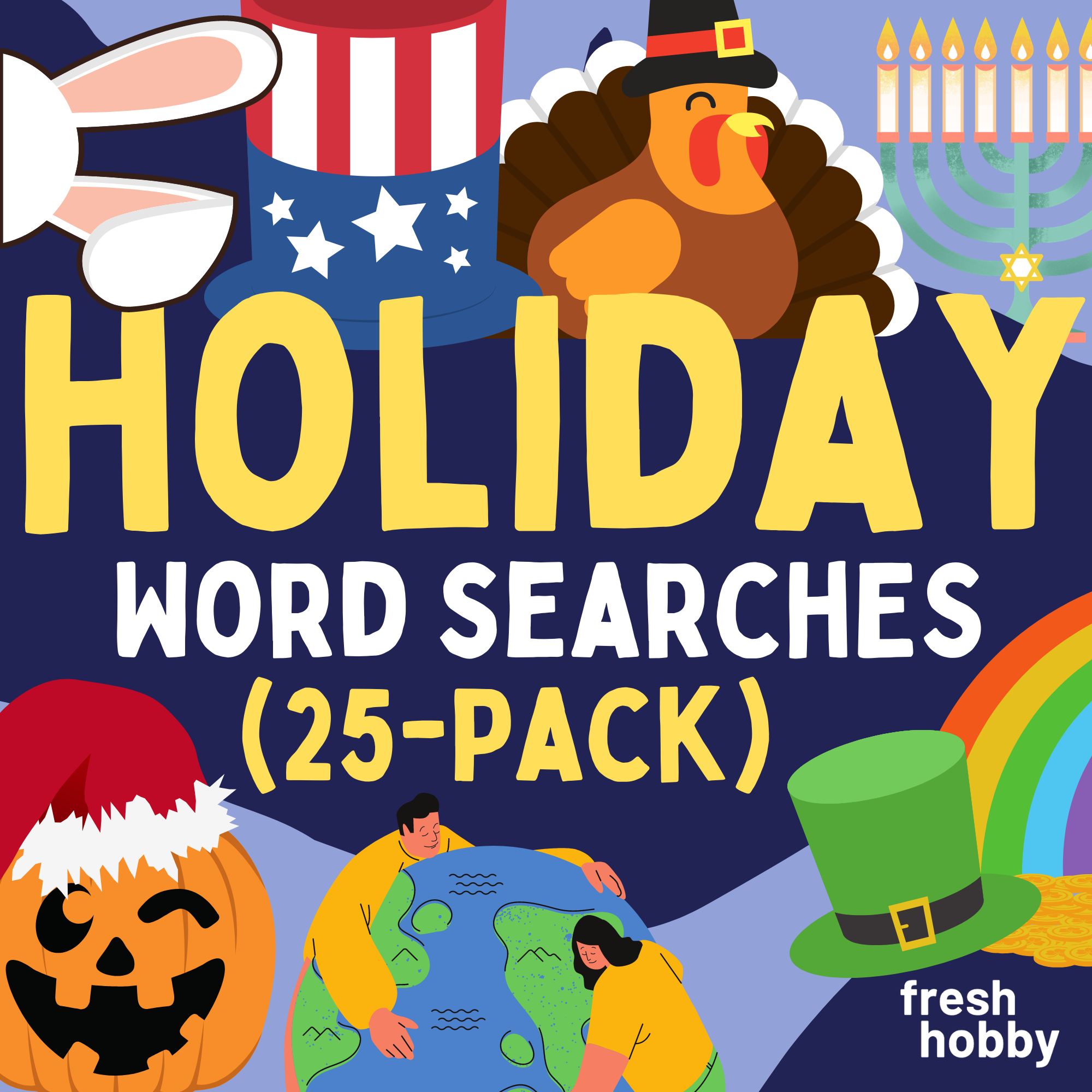 Holiday Word Search Collection (25 Puzzles / Every U.S Holiday / All ...