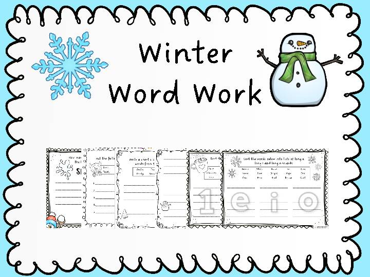 Winter Word Work, No-Prep ELA Activities - Classful