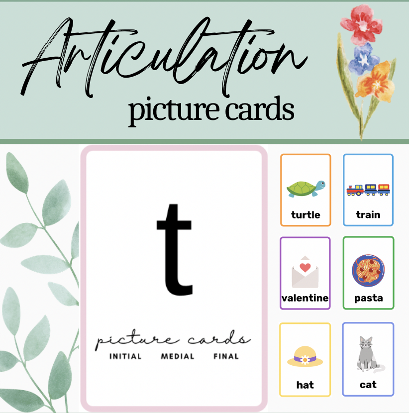 T Printable Articulation Picture Cards- Initial Medial Final Word ...