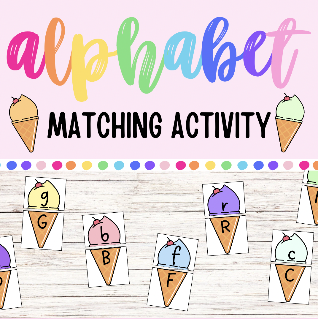 Alphabet Matching Activity Uppercase and Lowercase Letter Ice Cream ...