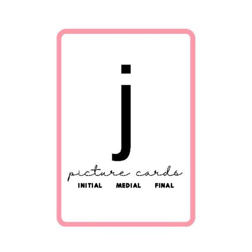 J Printable Articulation Picture Cards- Initial Medial Final Word ...