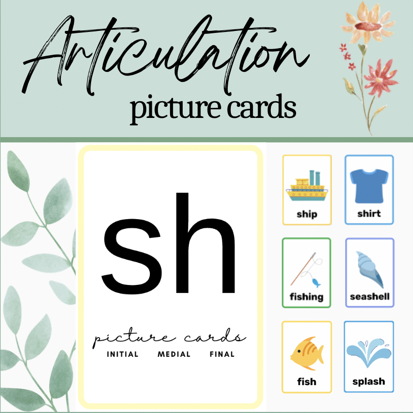 Sh Printable Articulation Picture Cards- Initial Medial Final Word ...
