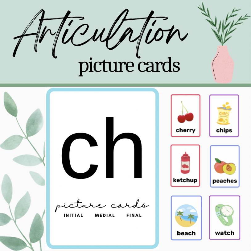 Ch Printable Articulation Picture Cards- Initial Medial Final Word ...