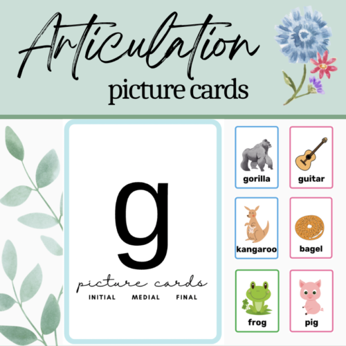 G Printable Articulation Picture Cards- Initial Medial Final Word ...