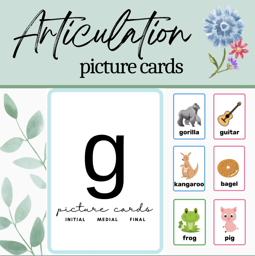 G Printable Articulation Picture Cards- Initial Medial Final Word ...