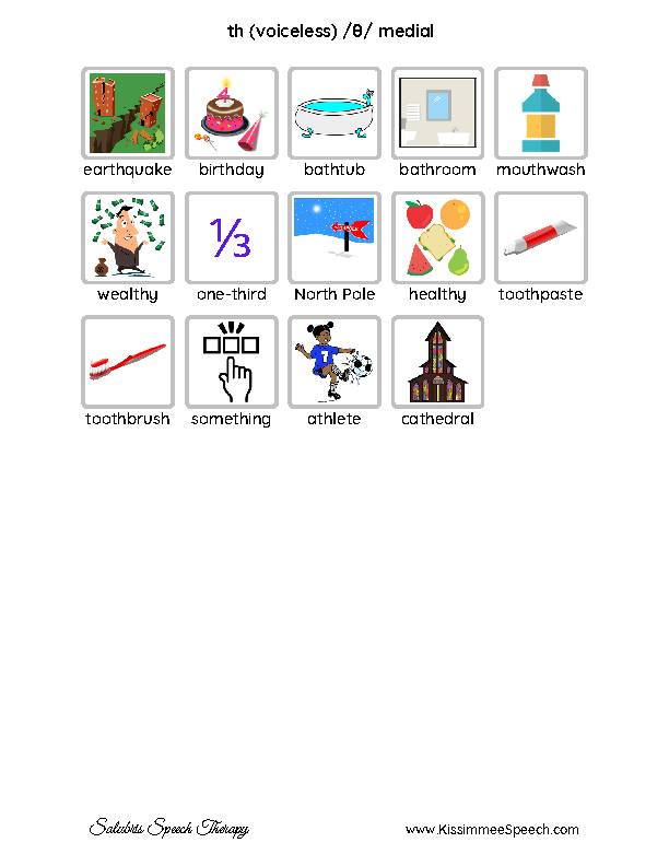 /θ/ th (voiceless) sound speech therapy articulation worksheets - Classful
