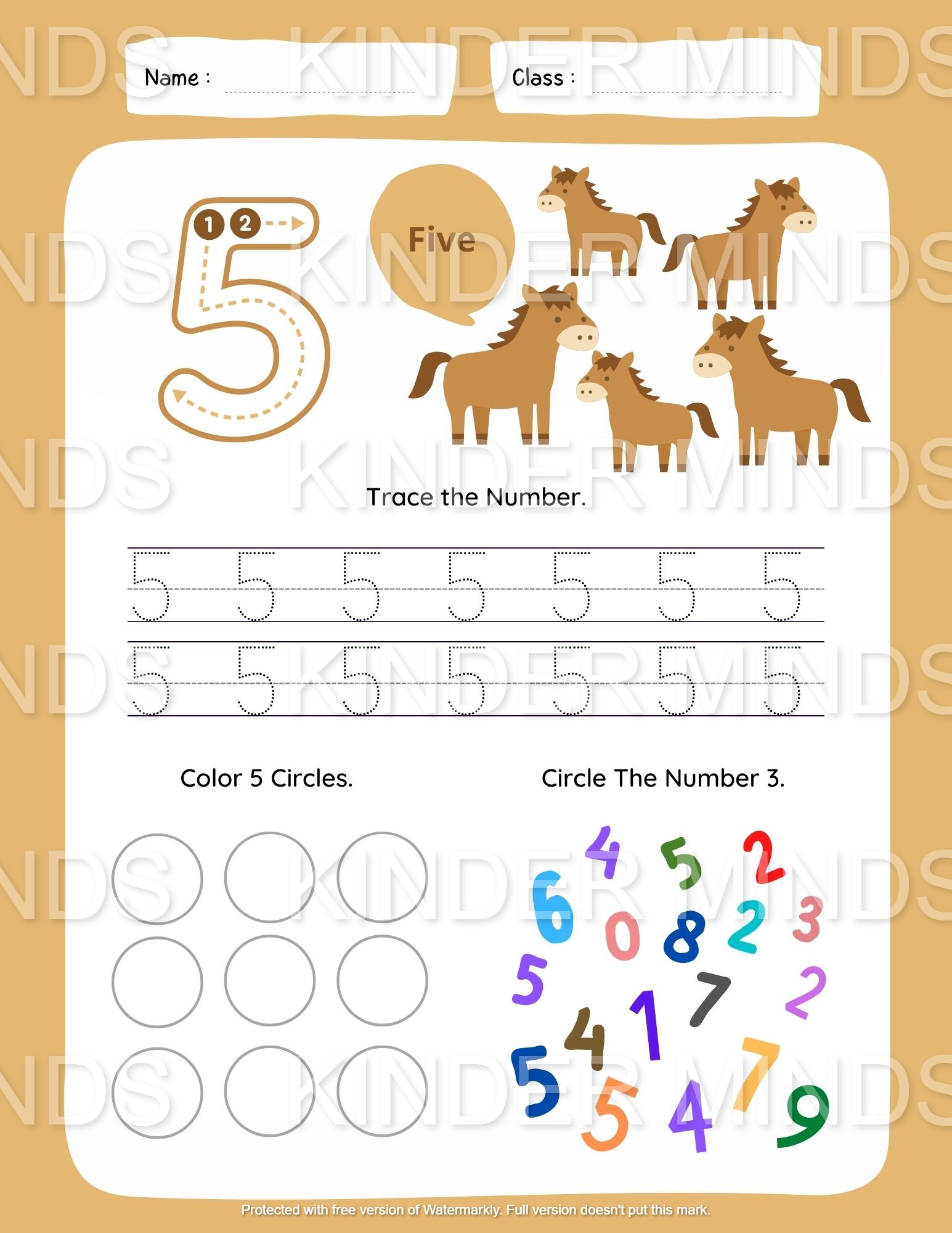 Number Tracing 1 9 Classful number-tracing-1-9-classful