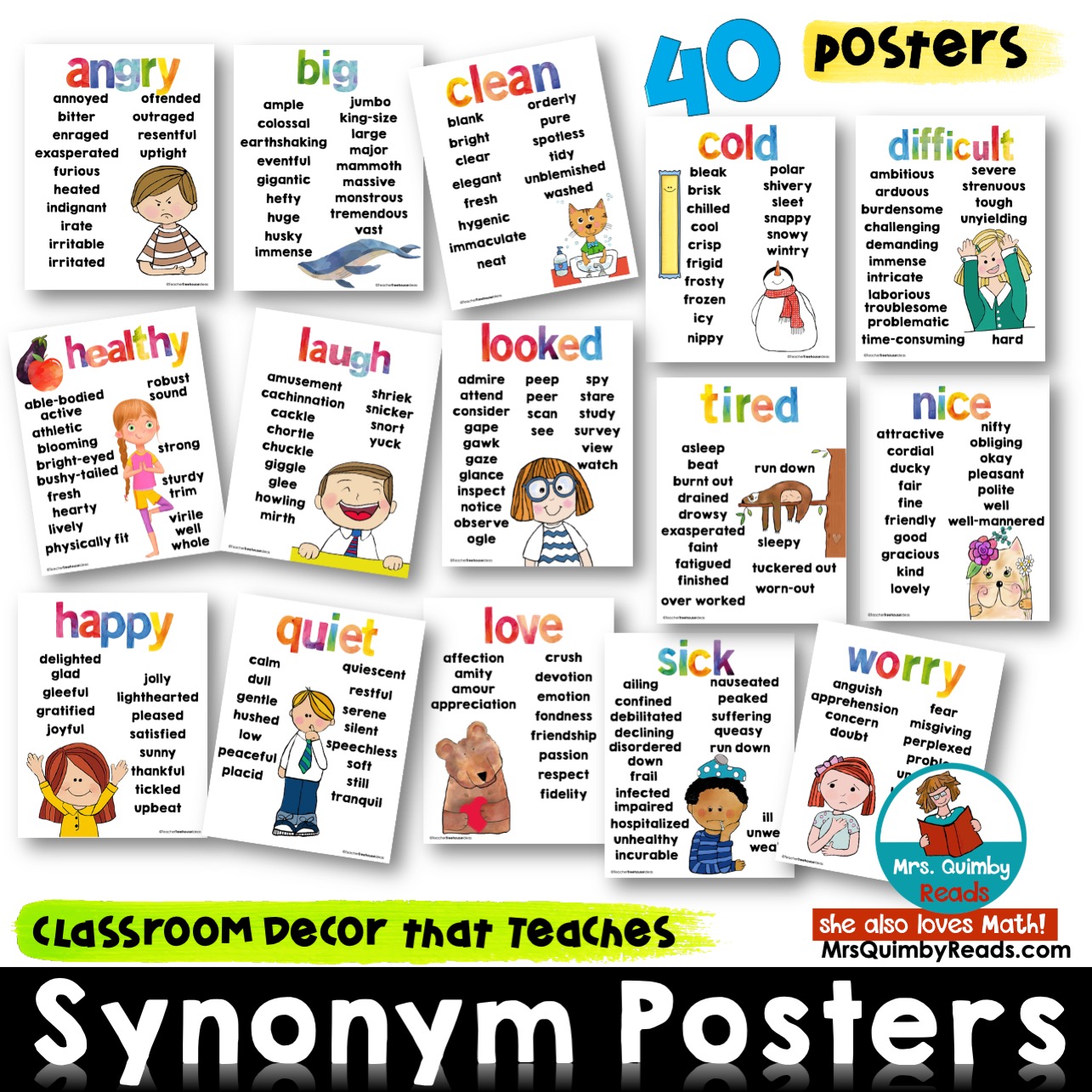 Synonym Posters Bulletin Boards That Teach Classroom Decor Classful