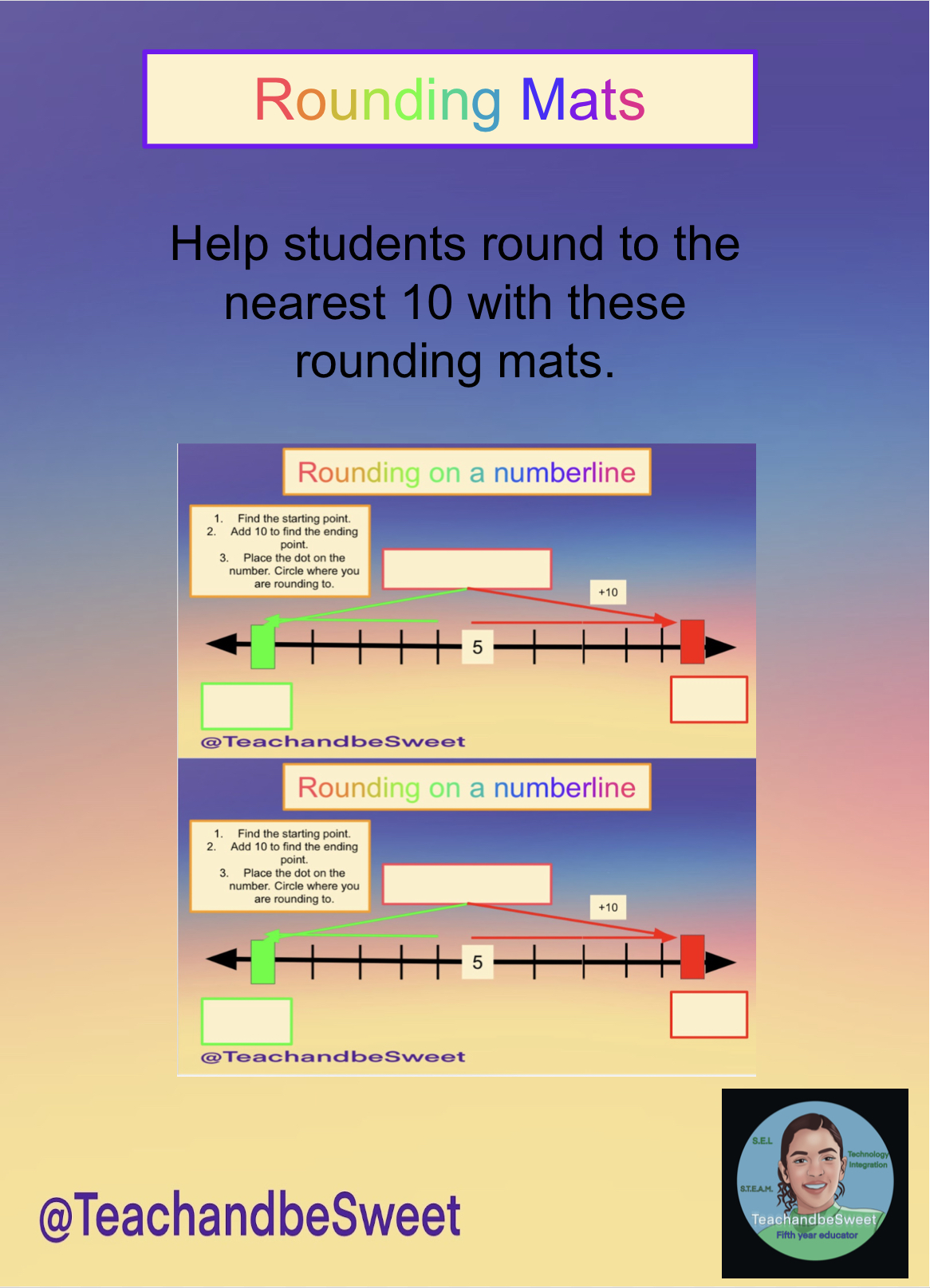 Printable Rounding To The Nearest 10 On A Number Line Classful
