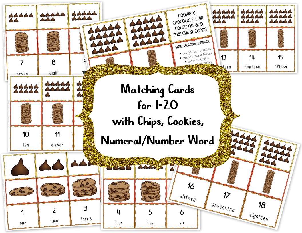 Counting Chocolate Chips 0-25 Game Mat with Number Matching Cards ...