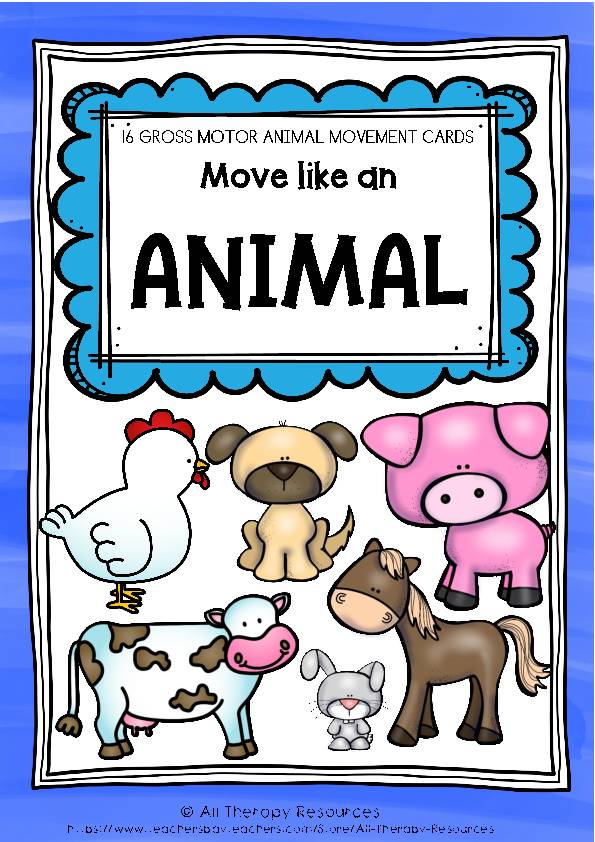 Move like an Animal FARM ANIMALS - Movement Cards - Gross Motor Skill ...