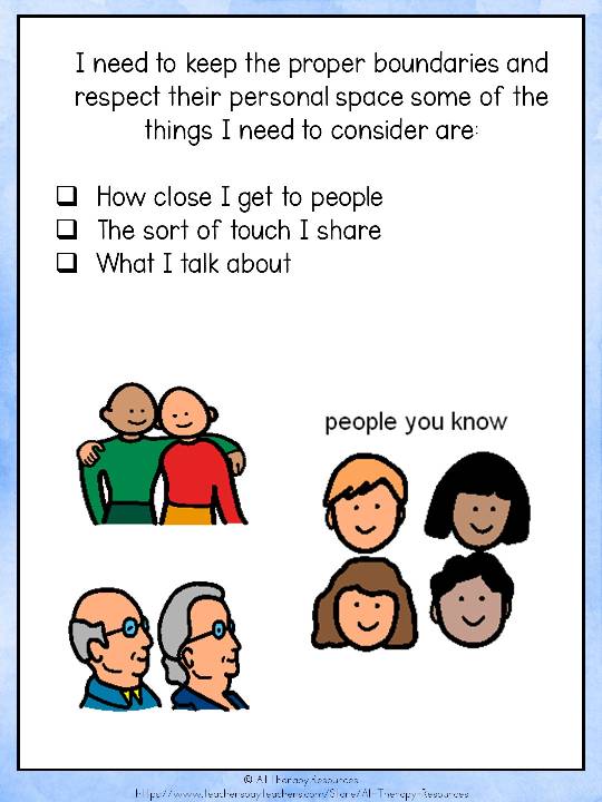 Learning about my Personal Space & Boundaries Social Narrative - Classful